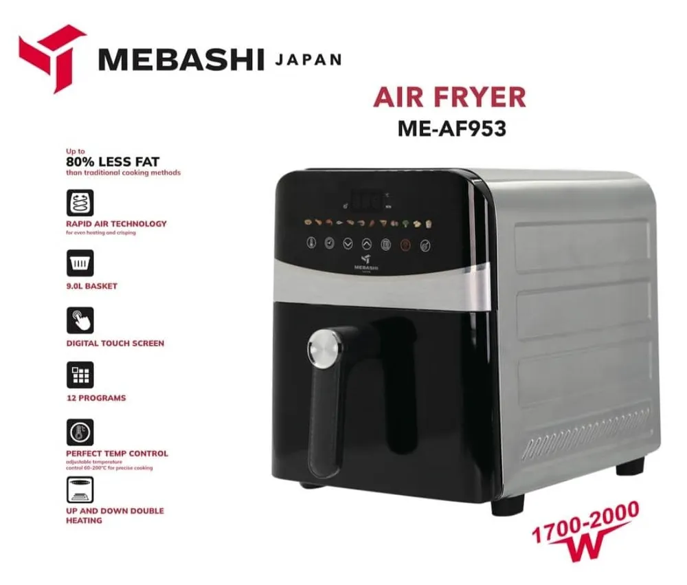 سرخکن 2000وات 9لیتری جفت المنت برند مباشی.کد MEBASHI_AF953